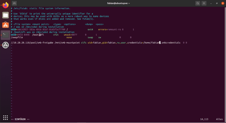 SMB-Freigabe unter Ubuntu einhängen