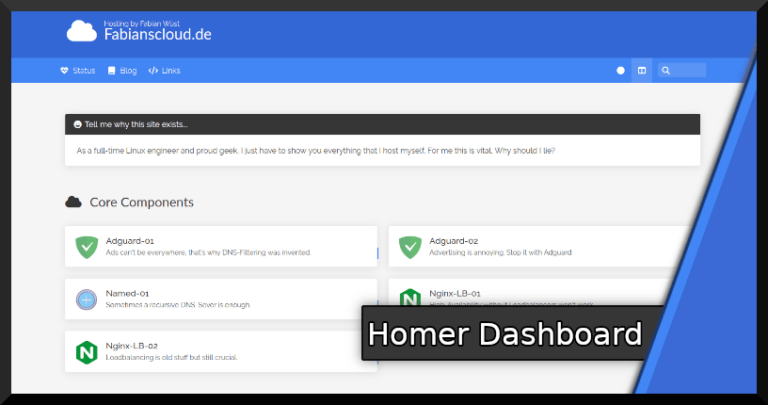 Homer Dashboard: Dienste immer griffbereit haben!